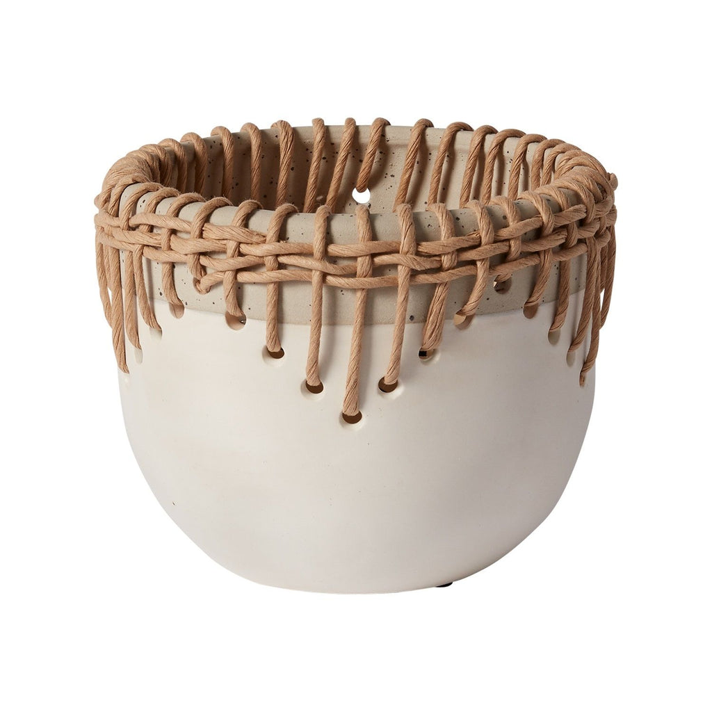 Ceramic & Woven Rattan Pot – The Barefoot Cottage